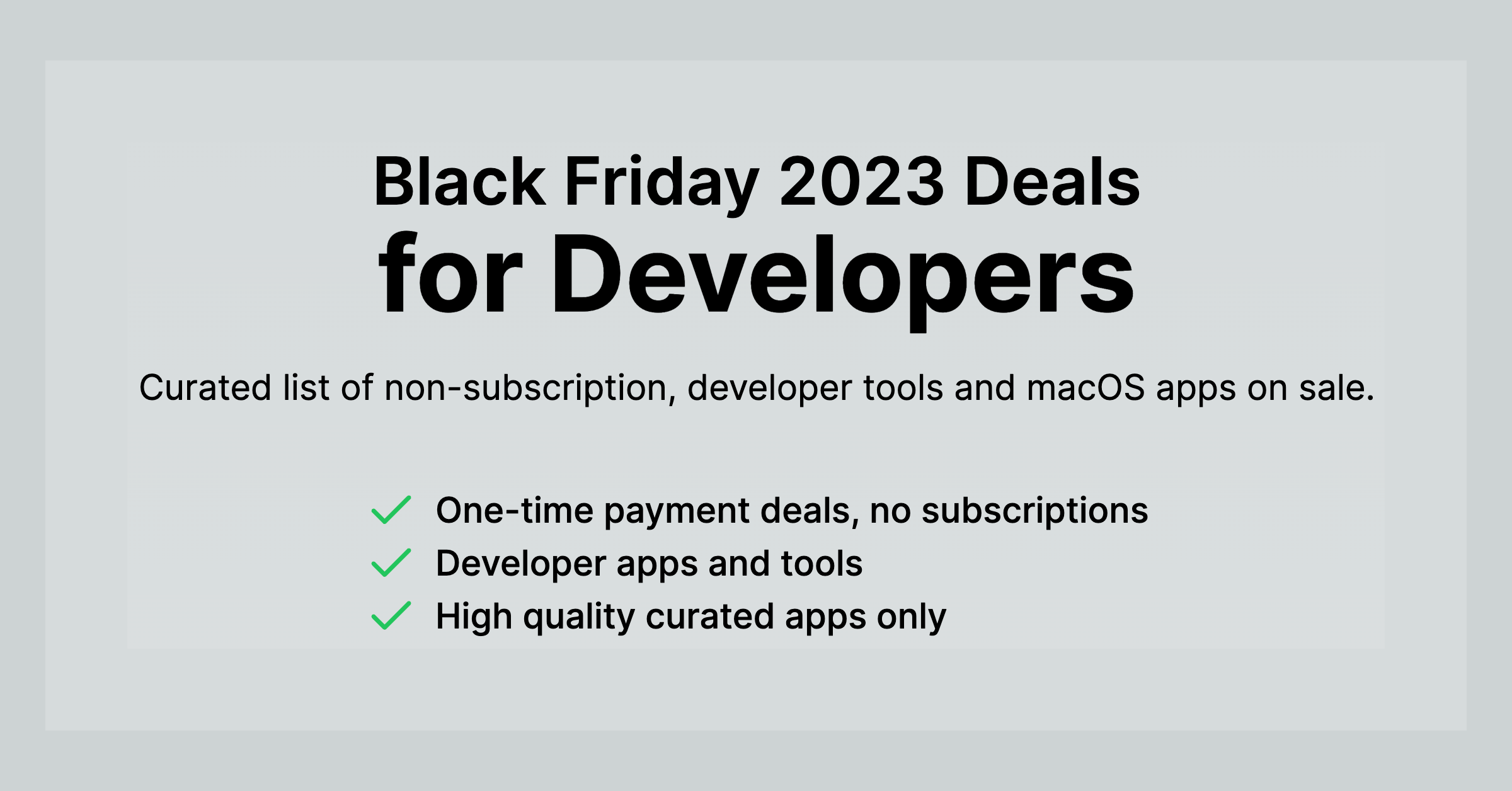 Black Friday Deals for Developers 2023